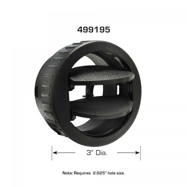 Vintage Air SlimLine Adjustable Double Vane Louver (black)