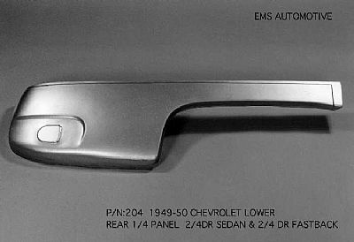 1949-50 Chevy 2 and 4 Door Sedan Fast Back Lower Rear Quarter Panel